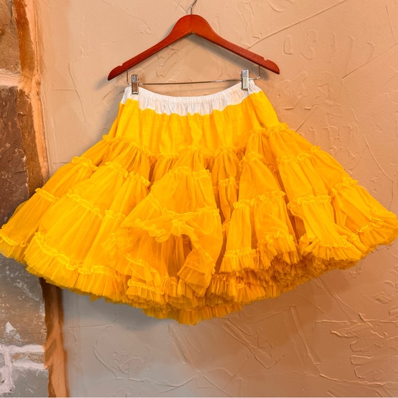 Intimates & Sleepwear | Vintage Yellow Nylon Western Square Dance ...
